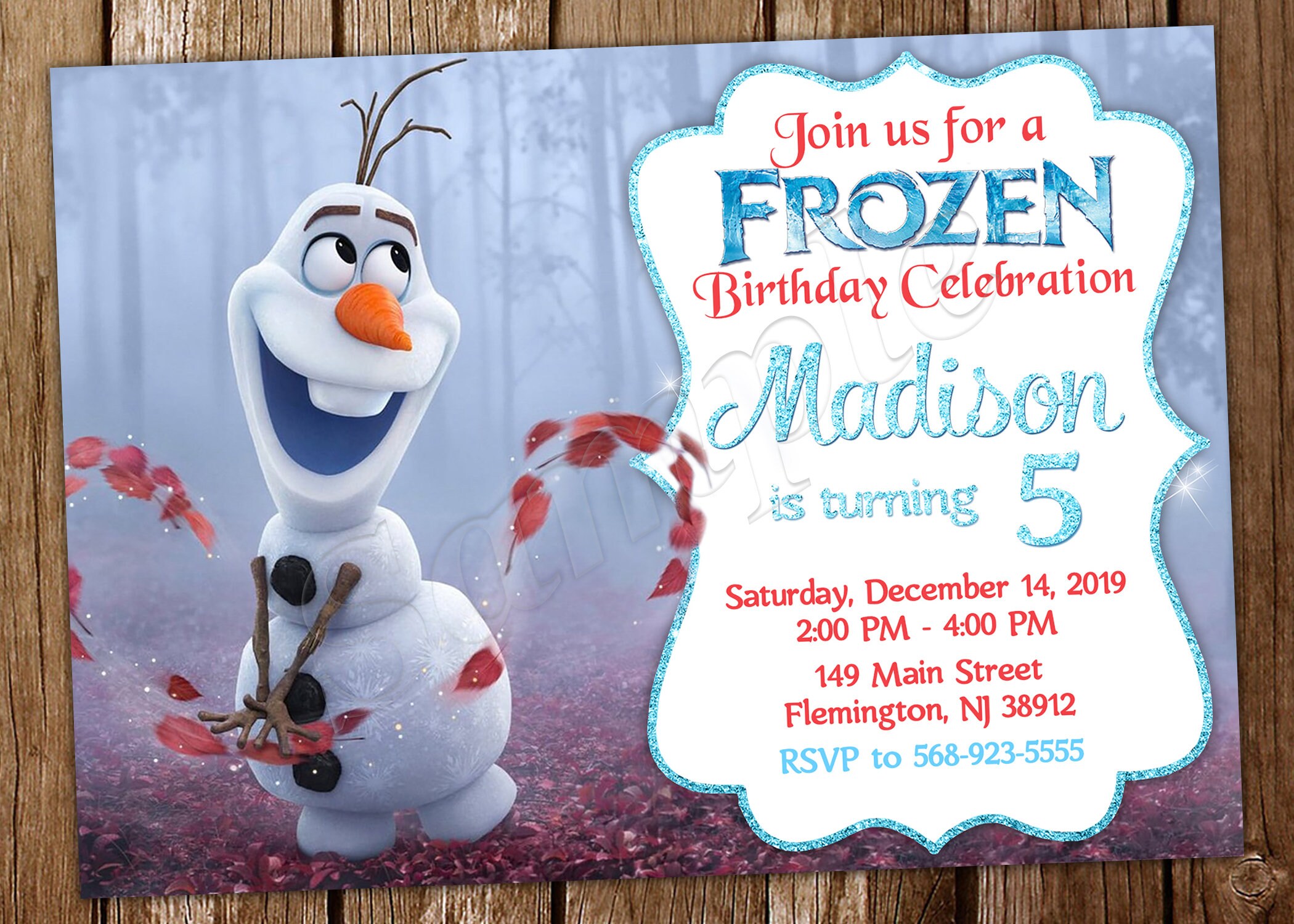 Olaf Party Invitations