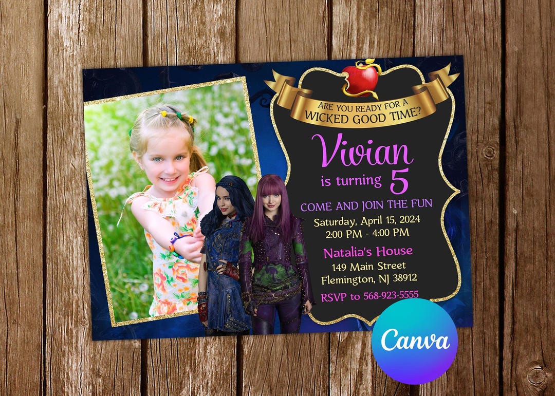 Descendants Invitation Descendants Birthday Invitation Descendants ...