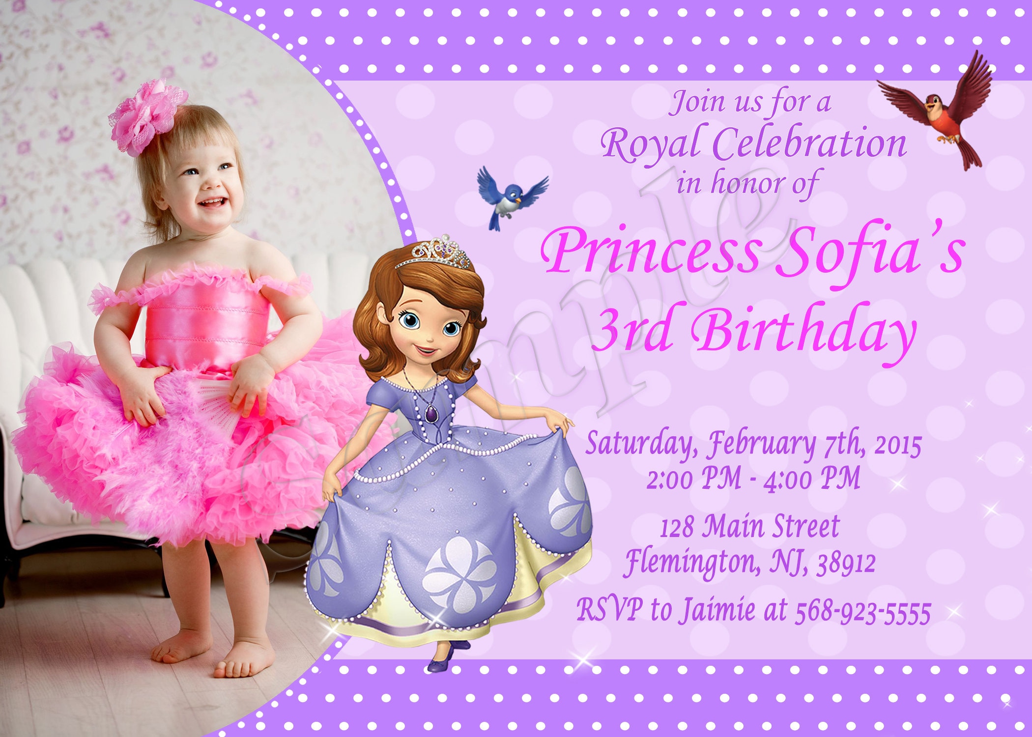 Sofia the First Invitation Princess Sofia Invitation Sofia Birthday Sofia Invite Sofia Birthday ...