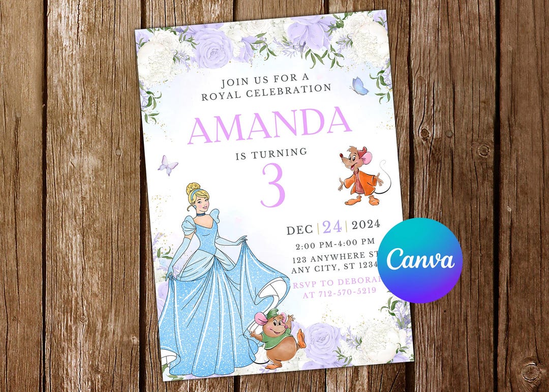 Cinderella Invitation Princess Cinderella Birthday Invitation ...