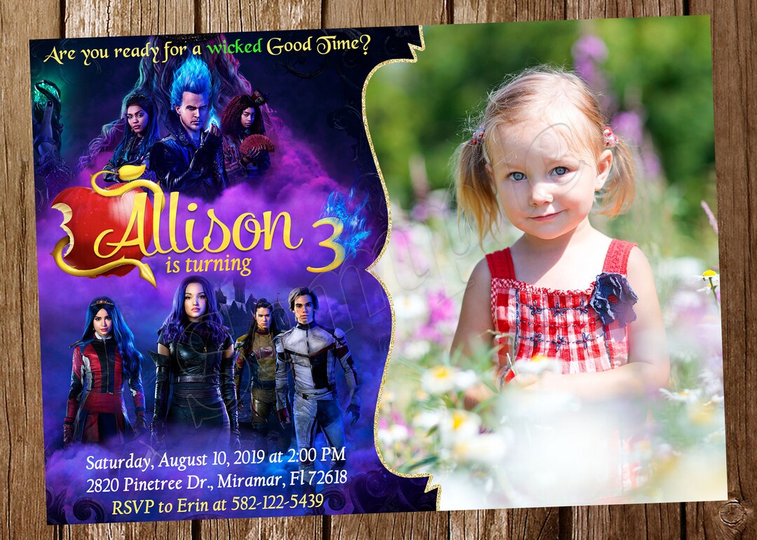 Descendants Invitation Descendants Birthday Invitation Descendants ...