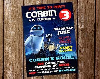 Wall E Invitation Wall E Birthday Party Invitation Wall E Party Wall E ...