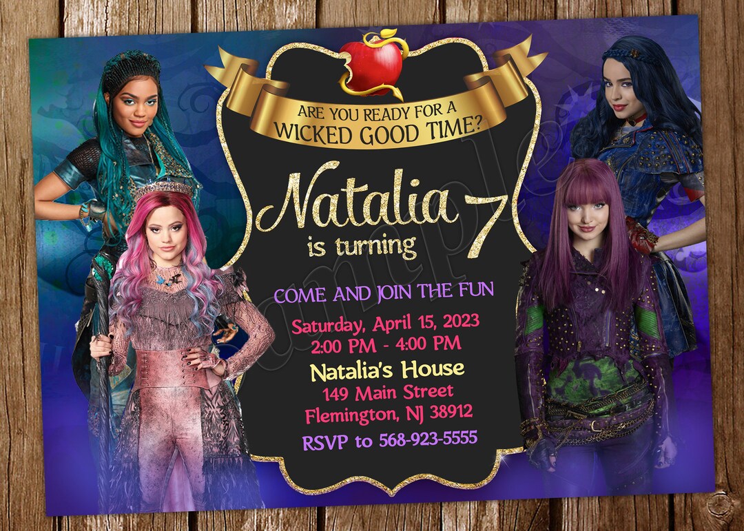 Descendants Invitation Descendants Birthday Invitation Descendants ...