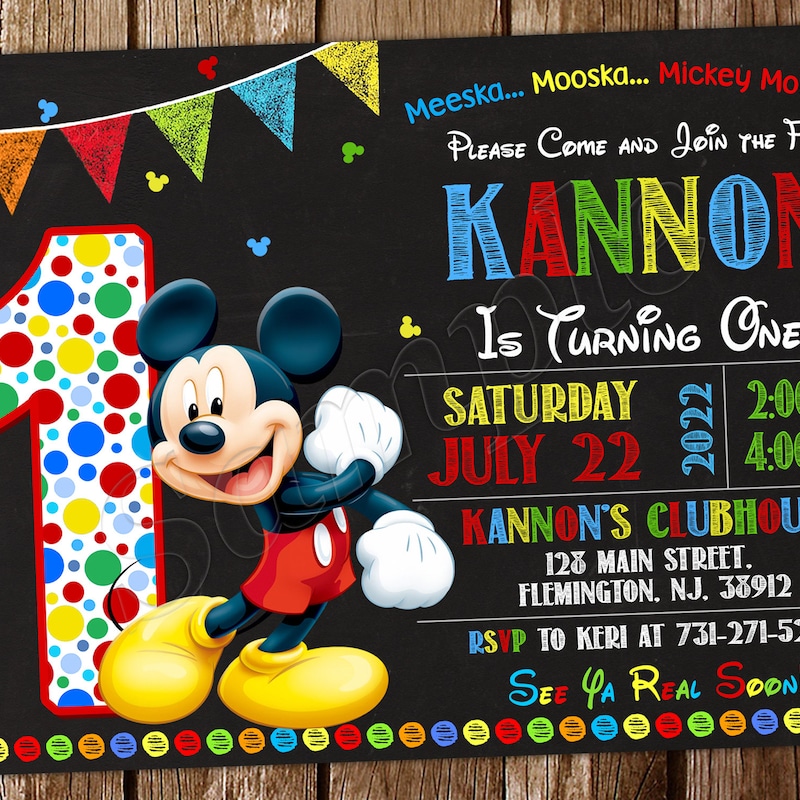 Mickey Mouse Invite - Etsy