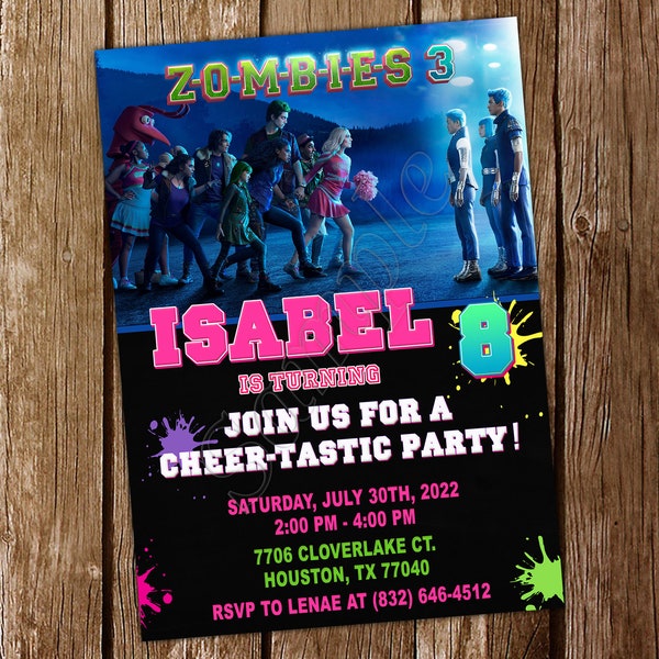 Printable Zombie Birthday Party Invitation - Etsy