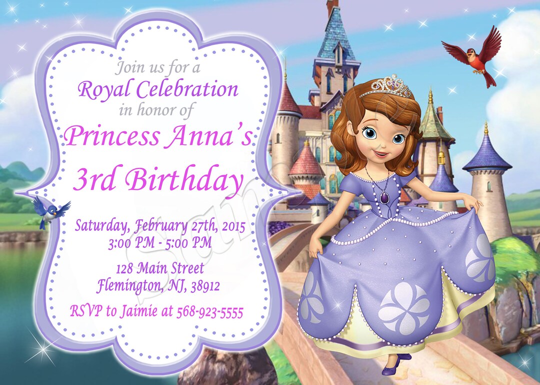 Sofia the First Invitation Princess Sofia Invitation Sofia Birthday ...