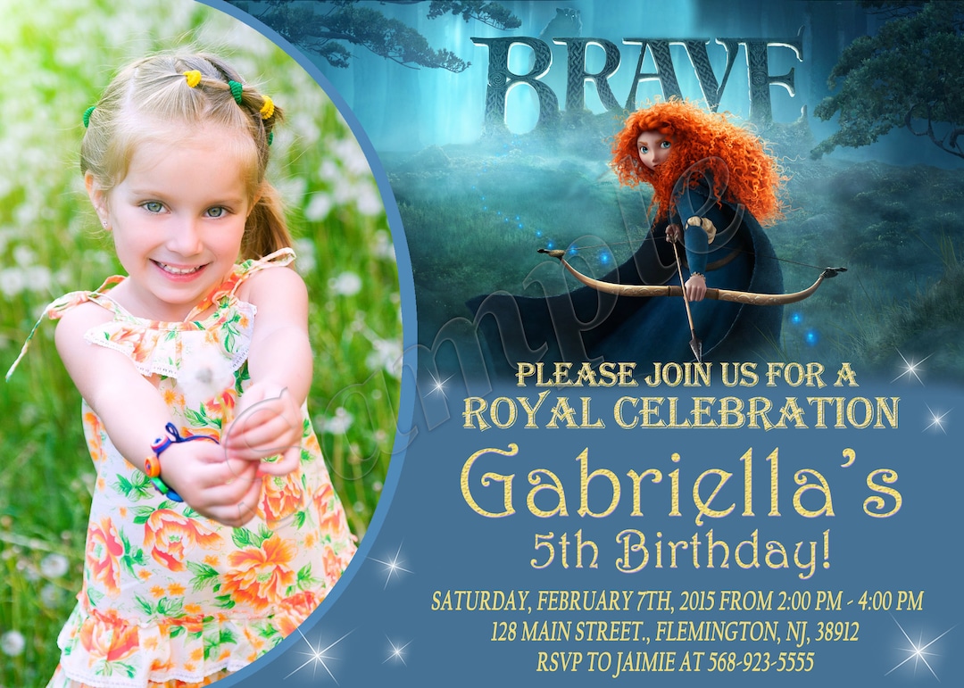 Brave Invitation Merida Invitation Princess Brave Invitation Brave ...