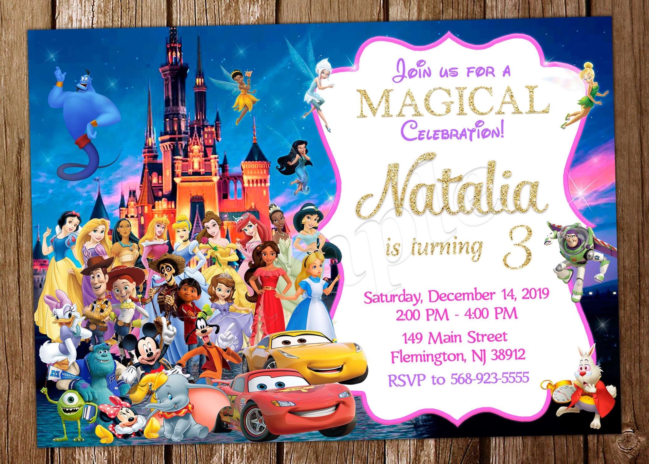 Castle Invitation Kingdom Invitation Mickey Mouse Invitation Minnie ...