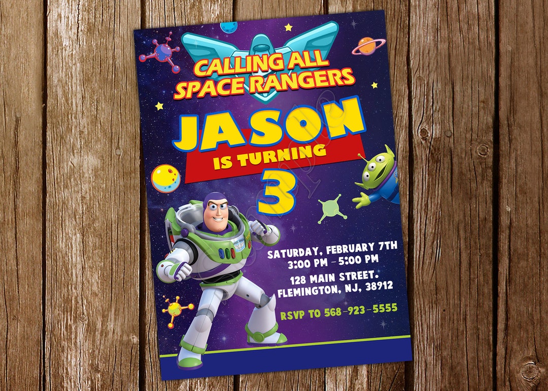 Buzz Lightyear Invitation Buzz Invitation Toy Story Invitation Buzz ...