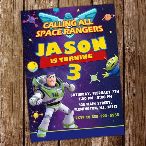 Buzz Lightyear Invitation Buzz Invitation Toy Story 4 - Etsy