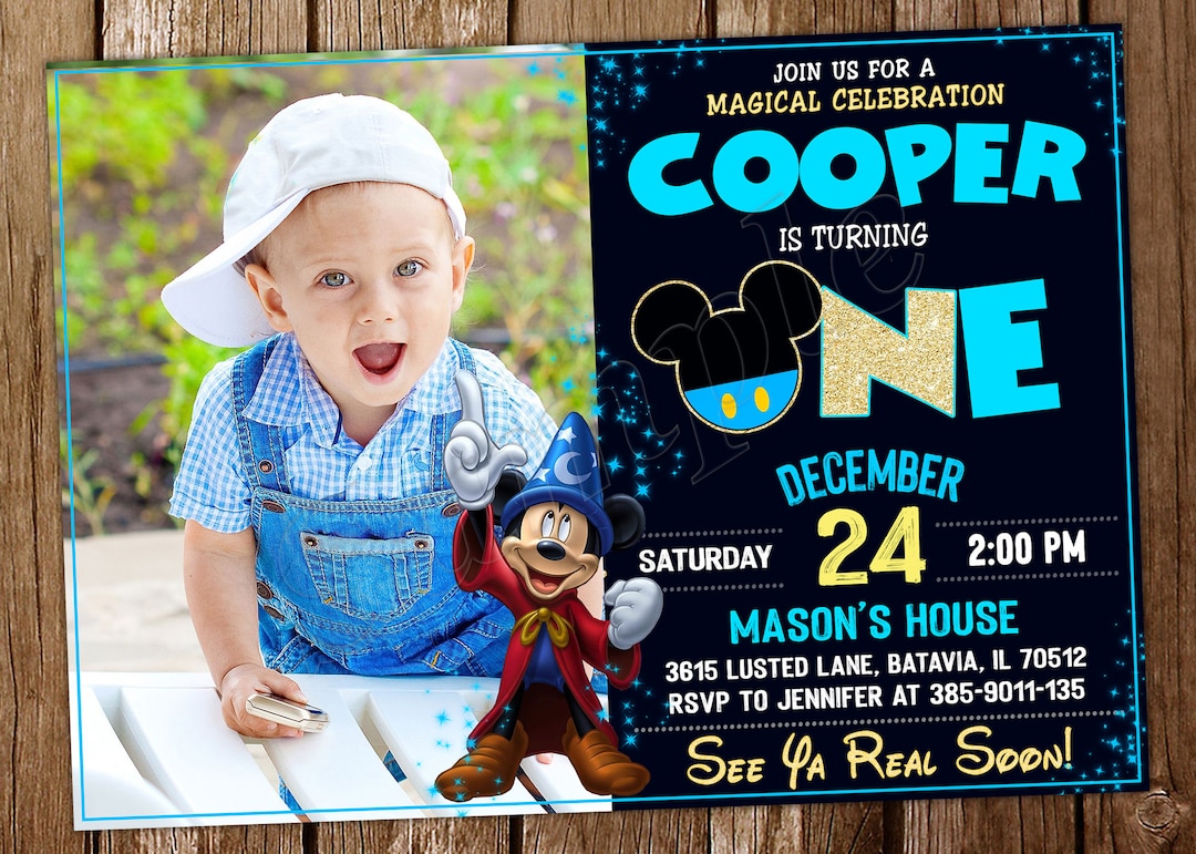 Mickey the Sorcerers Apprentice Invitation Mickey Mouse Invitation ...