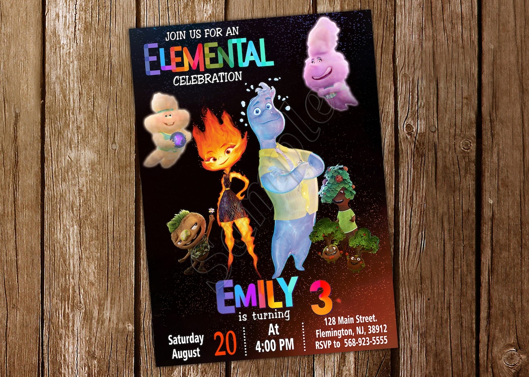 Elemental Invitation Elemental Birthday Elemental Invite Elemental ...