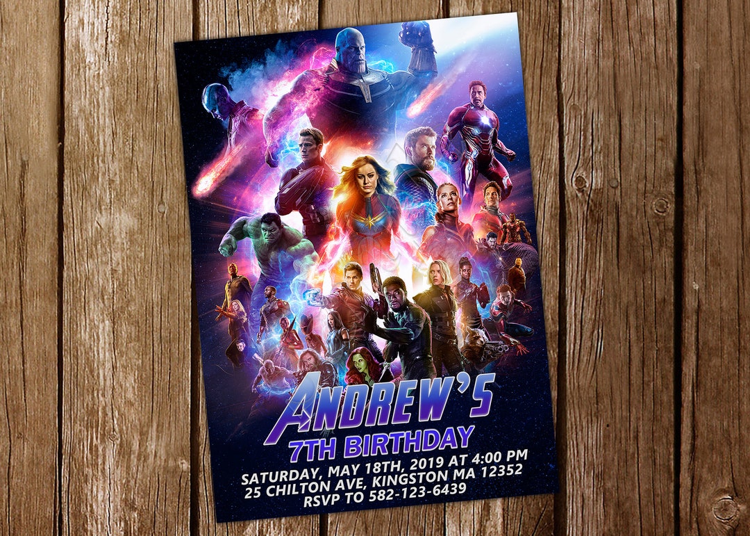 Avengers Invitation Avengers Endgame Invitation Avengers Birthday ...