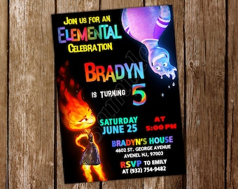 Elemental Invitation Elemental Birthday Elemental Party - Etsy