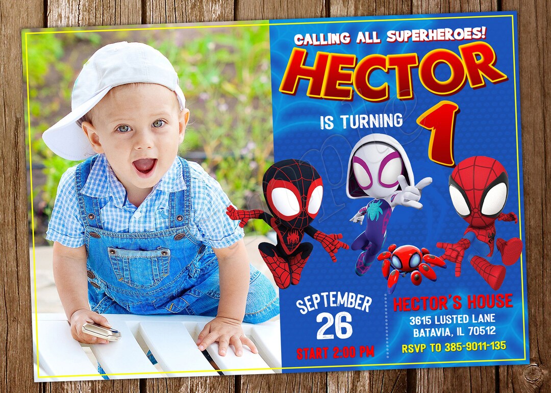Spidey and His Amazing Friends Invitation Spidey Invitation Spidey ...
