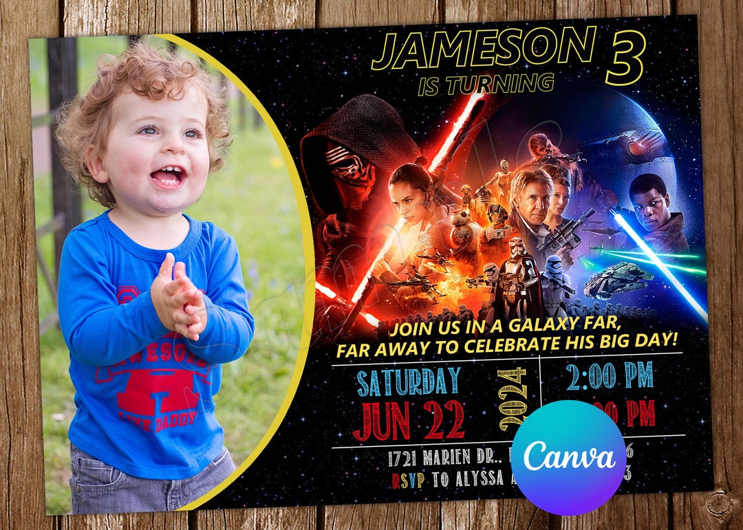 Star Wars Invitation Star Wars Birthday Invitation Star Wars Party Star ...