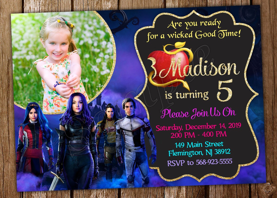 Descendants Invitation Descendants Birthday Invitation Descendants ...