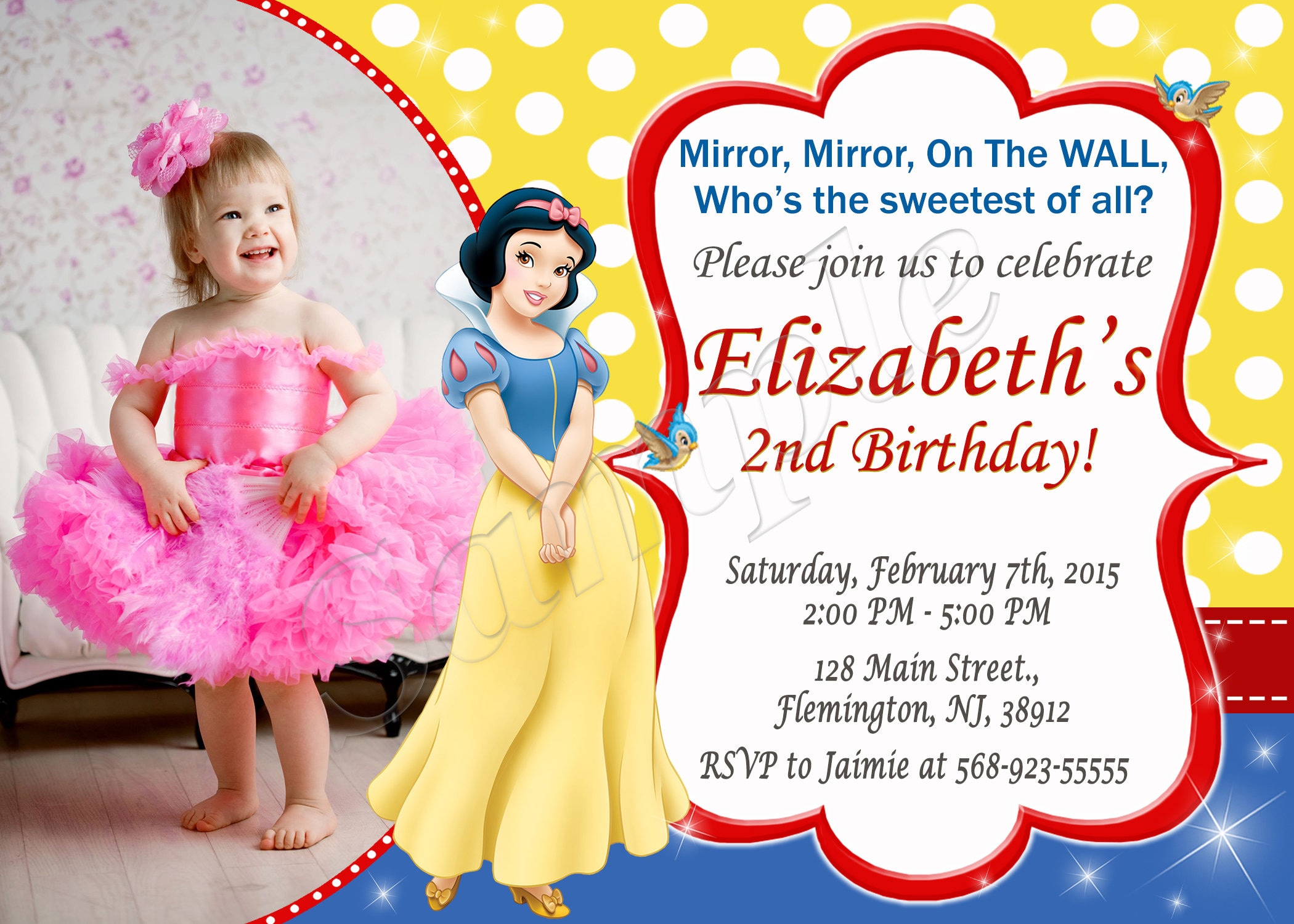Snow White Invitation Princess Snow White Invitation Snow - Etsy
