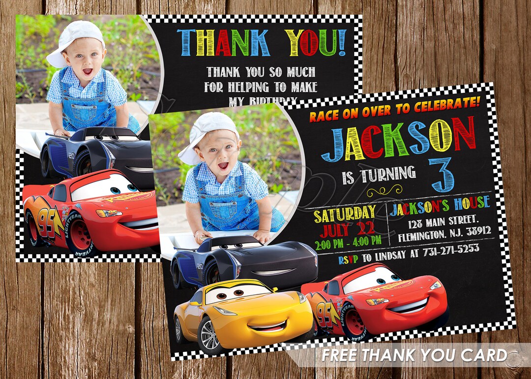 Cars Invitation Cars Birthday Invitation Cars Party Mcqueen Invitation ...