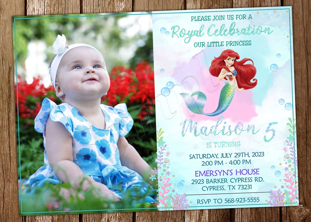 Little Mermaid Invitation Ariel Invitation Little Mermaid Birthday ...