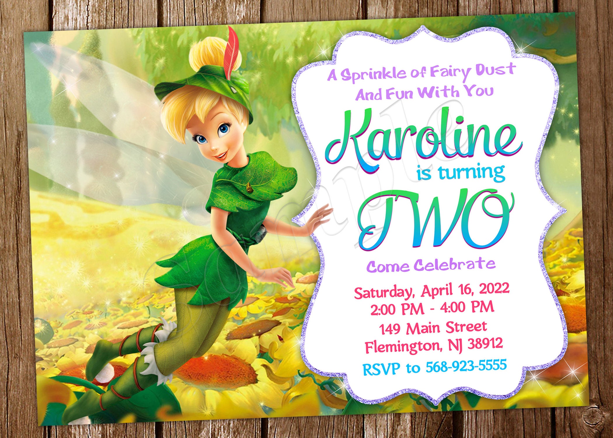 Tinkerbell Blank Invitation