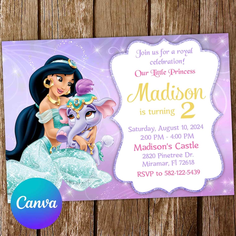 Jasmine Invitation - Etsy