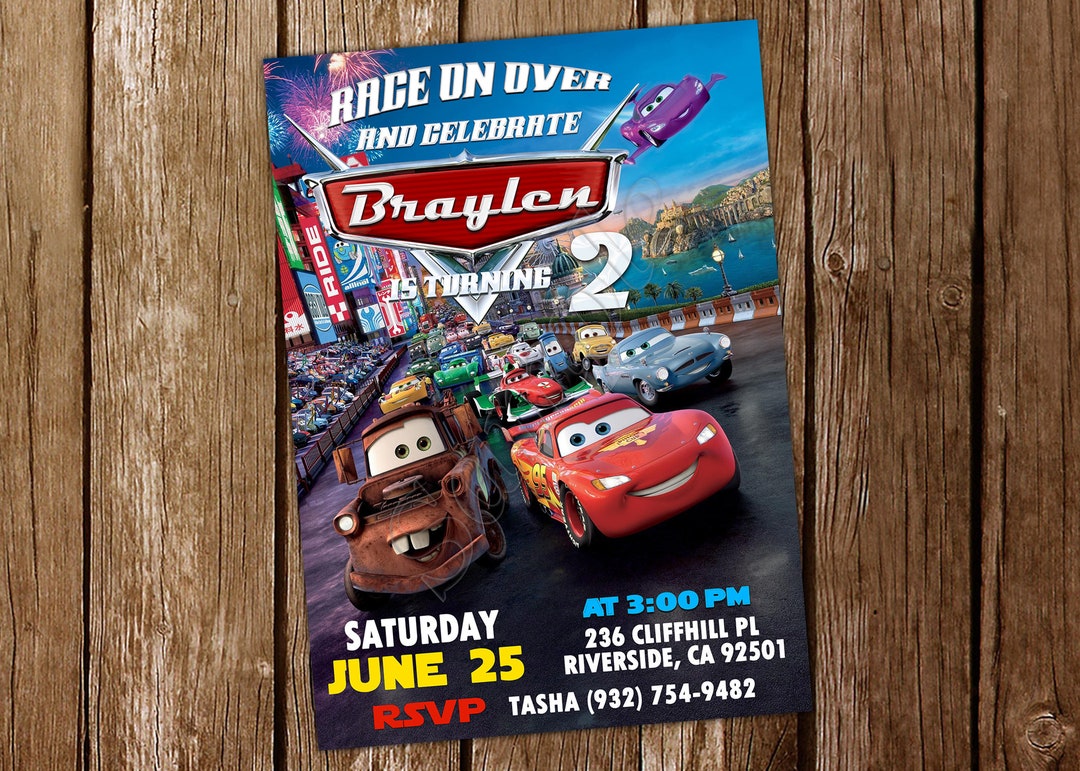 Cars Invitation Cars Birthday Invitation Cars Party Mcqueen Invitation ...