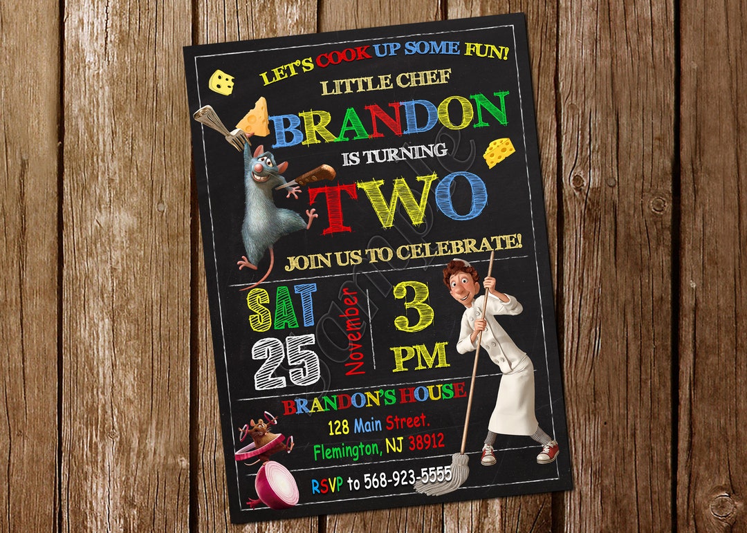 Ratatouille Invitation Ratatouille Birthday Remy Invitation Cook ...