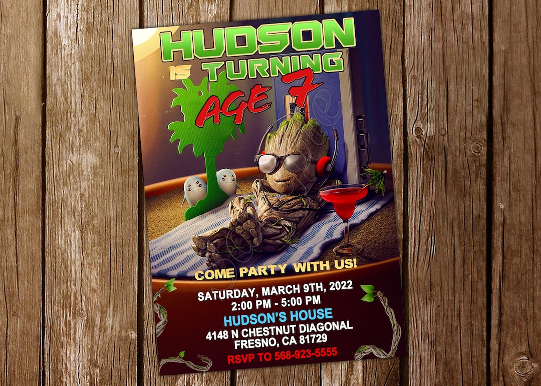 Groot Invitation Groot Birthday Groot Invite Groot Birthday Invitation ...