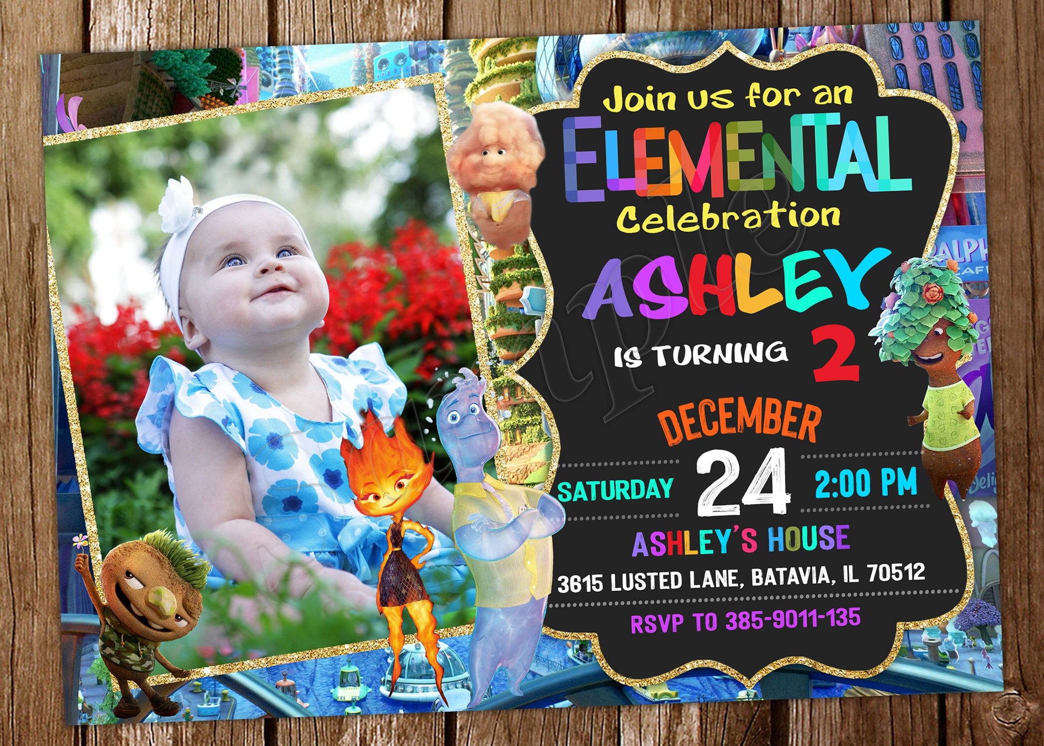 Elemental Invitation Elemental Birthday Elemental Invite - Etsy