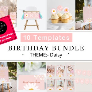 Retro Daisy Birthday Party Invitations, Daisy Birthday Invitation ...