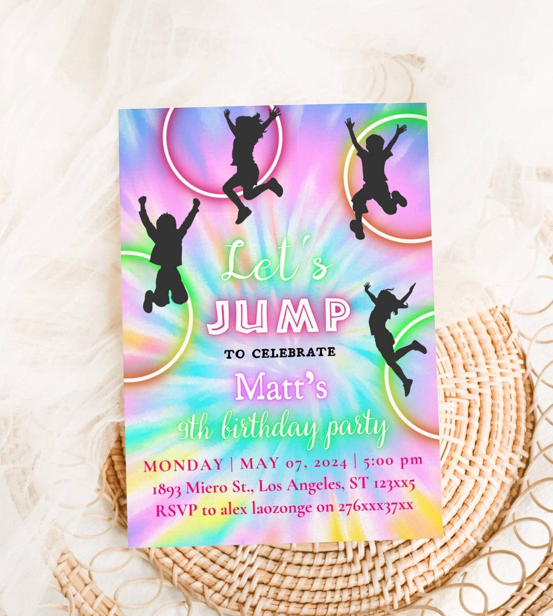 EDITABLE Jump Birthday Invitation, Jump Invite, Trampoline Party ...