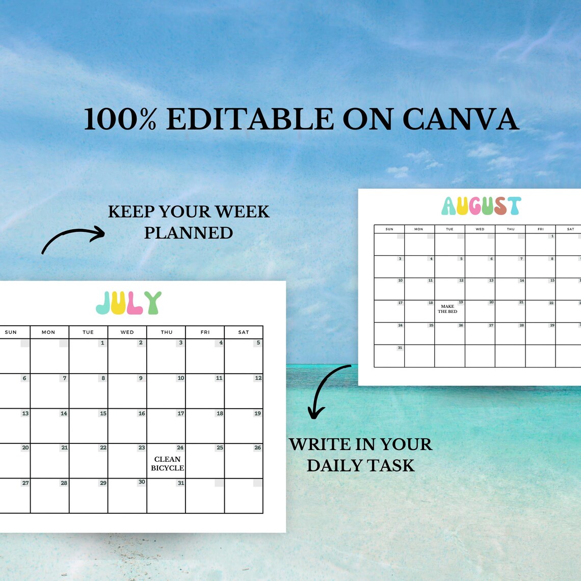 Printable SUMMER 2025 Calendar Set Including May, June, July, August ...