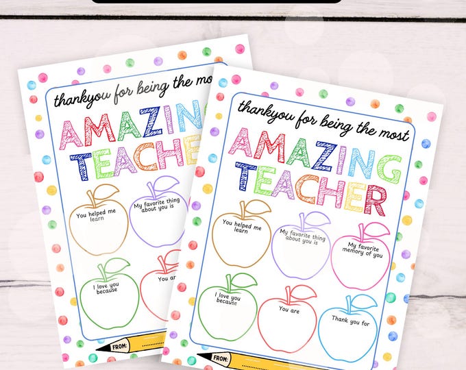 Teacher Appreciation Gift, Printable Teacher Gift End of School ...