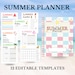 Printable SUMMER Planner 2025 Bundle, Editable Summer Calendar, Summer ...