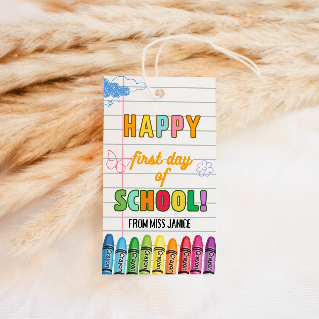 EDITABLE Back to School Gift Tag Template, Printable Class Favors ...