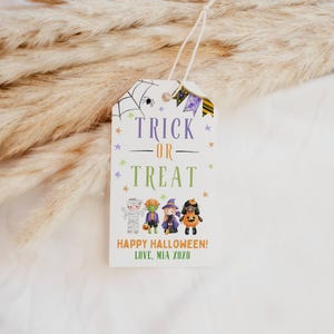 EDITABLE Happy Halloween Gift Tags Trick or Treat Favor Tags, Ghost ...