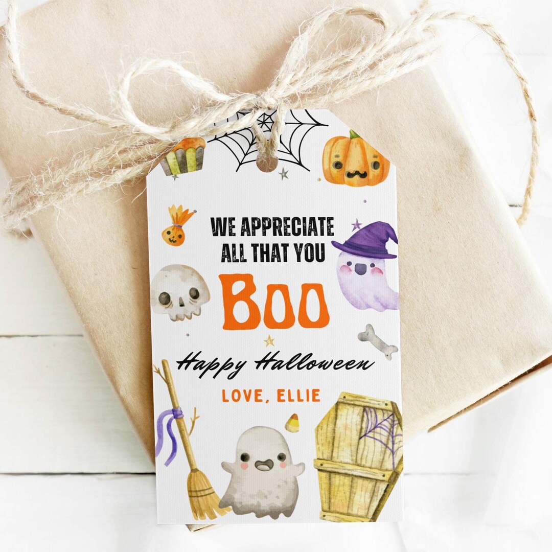 EDITABLE Teacher Appreciation Halloween Gift Tags Thank You Teacher ...