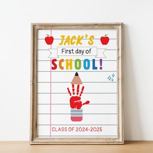 EDITABLE First Day of School Handprint Craft, Back to School ...