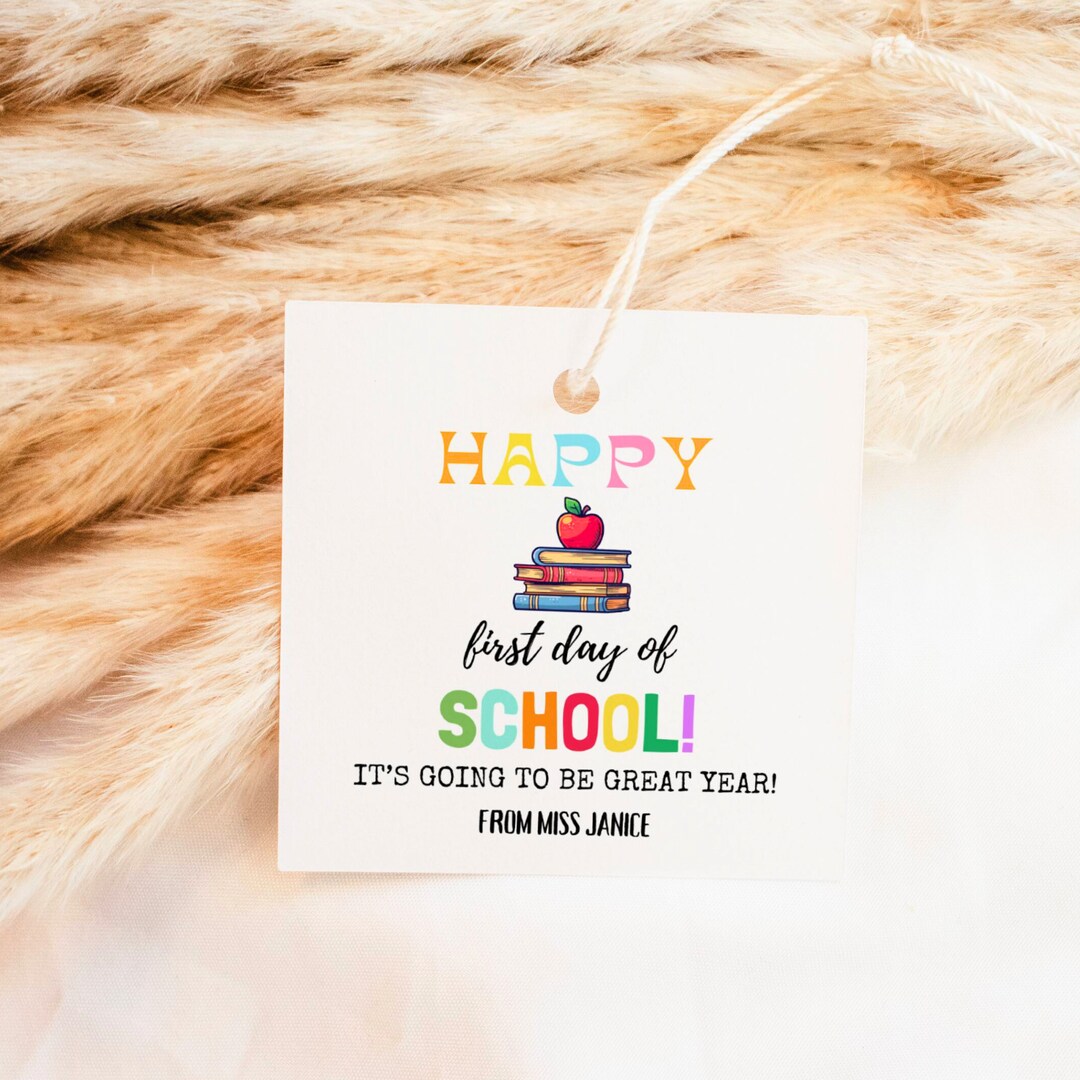 EDITABLE Back to School Gift Tag Template Printable Rainbow First Day ...