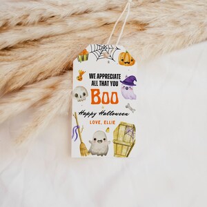 EDITABLE Teacher Appreciation Halloween Gift Tags Thank You Teacher ...