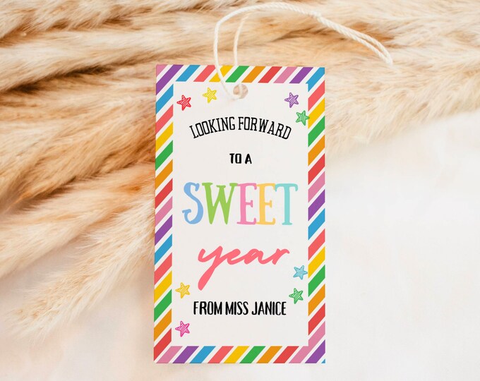 Sweet Year Gift Tag Template, Printable Rainbow Sprinkles Back to ...
