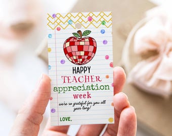 Editable Teacher Appreciation Week Printable Gift Tags Thank You ...