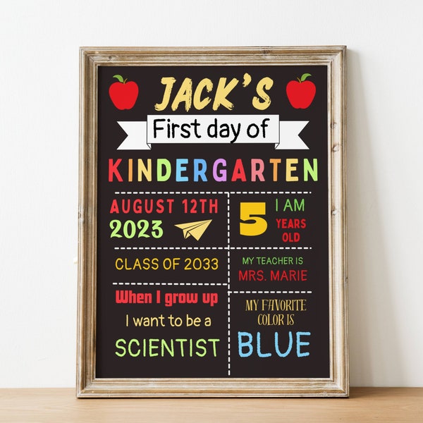 EDITABLE First Day of School Sign, Printable First Day of School Sign ...