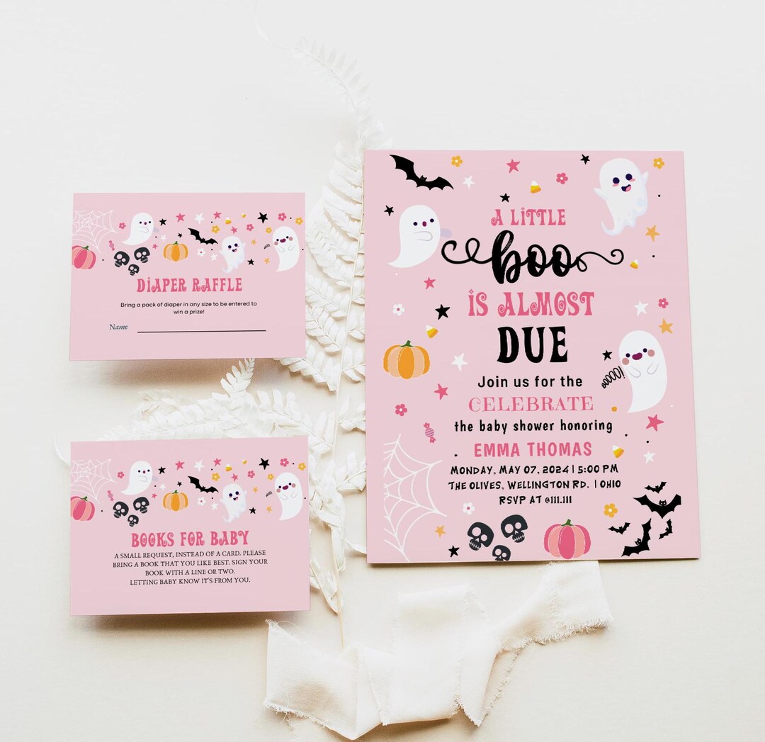 EDITABLE A Baby is Due Decorations Halloween Baby Shower Invitation ...