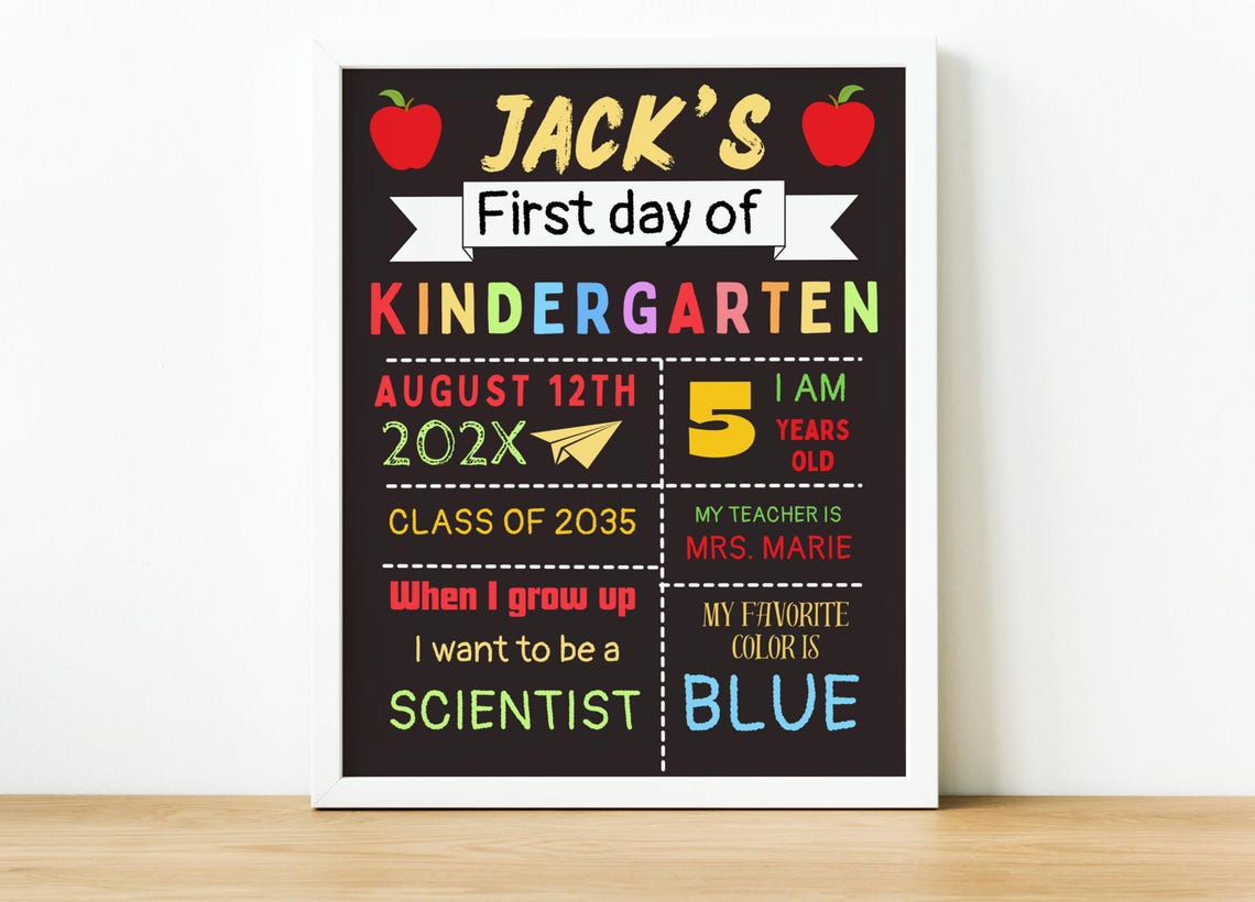 EDITABLE Chalkboard Back to School Sign, First Day of School Sign, Last ...