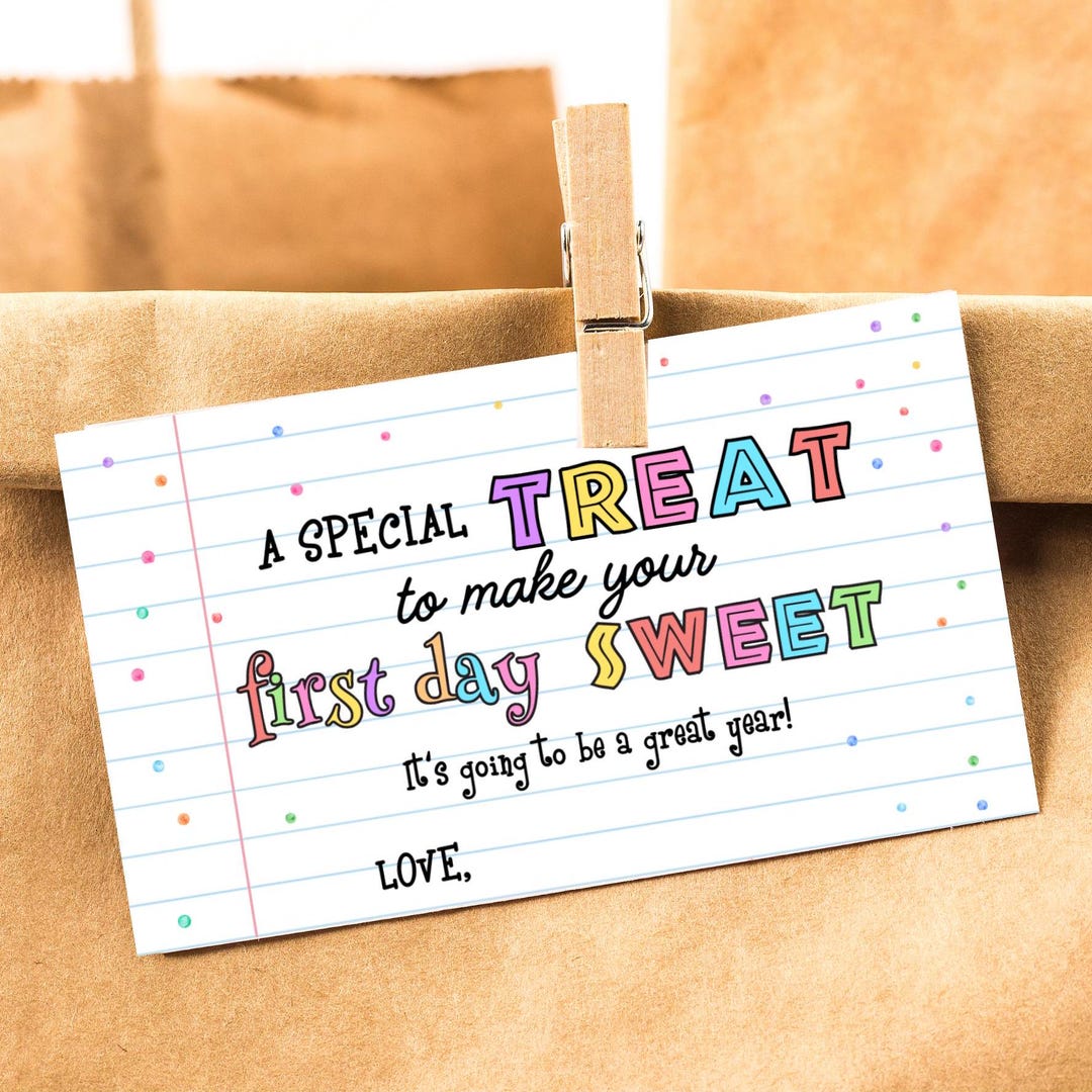 EDITABLE A Little Treat to Make Your First Day Sweet Tag Printable ...