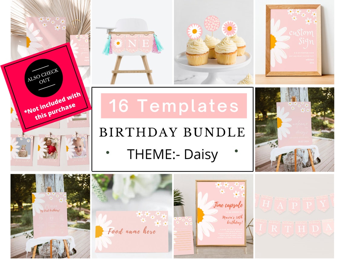 Retro Daisy Birthday Party Invitations Daisy Birthday - Etsy