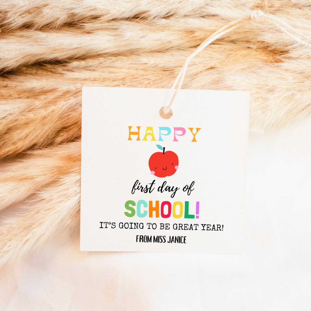 EDITABLE Back to School Gift Tag Template Printable Rainbow First Day ...