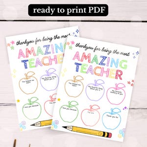 Teacher Appreciation Week, Printable Teacher Appreciation Gift, Thank ...